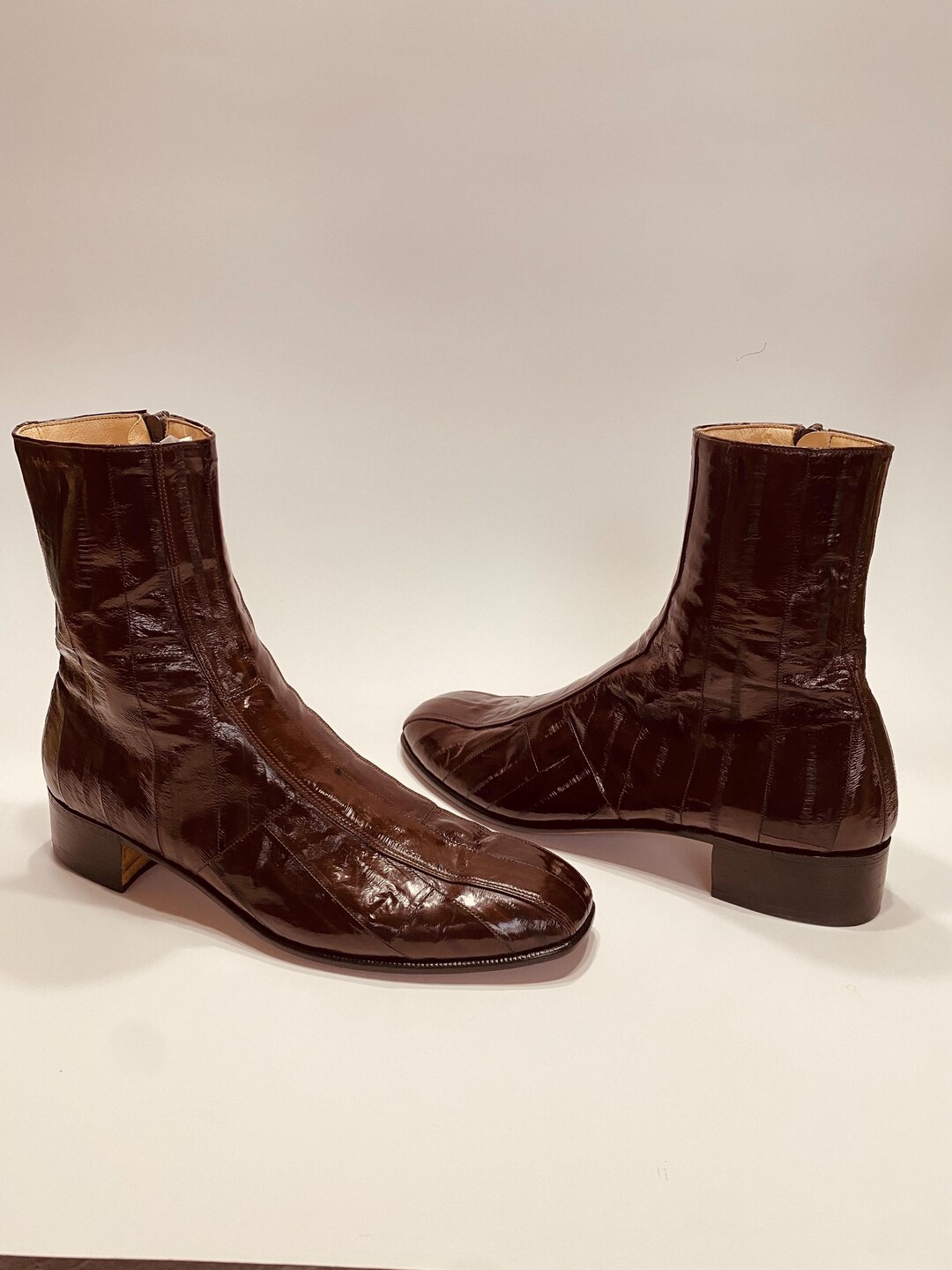 Men's Vintage Eel Skin Boots, Retro/groovy Boots, 8-9? Men’s Brown ...