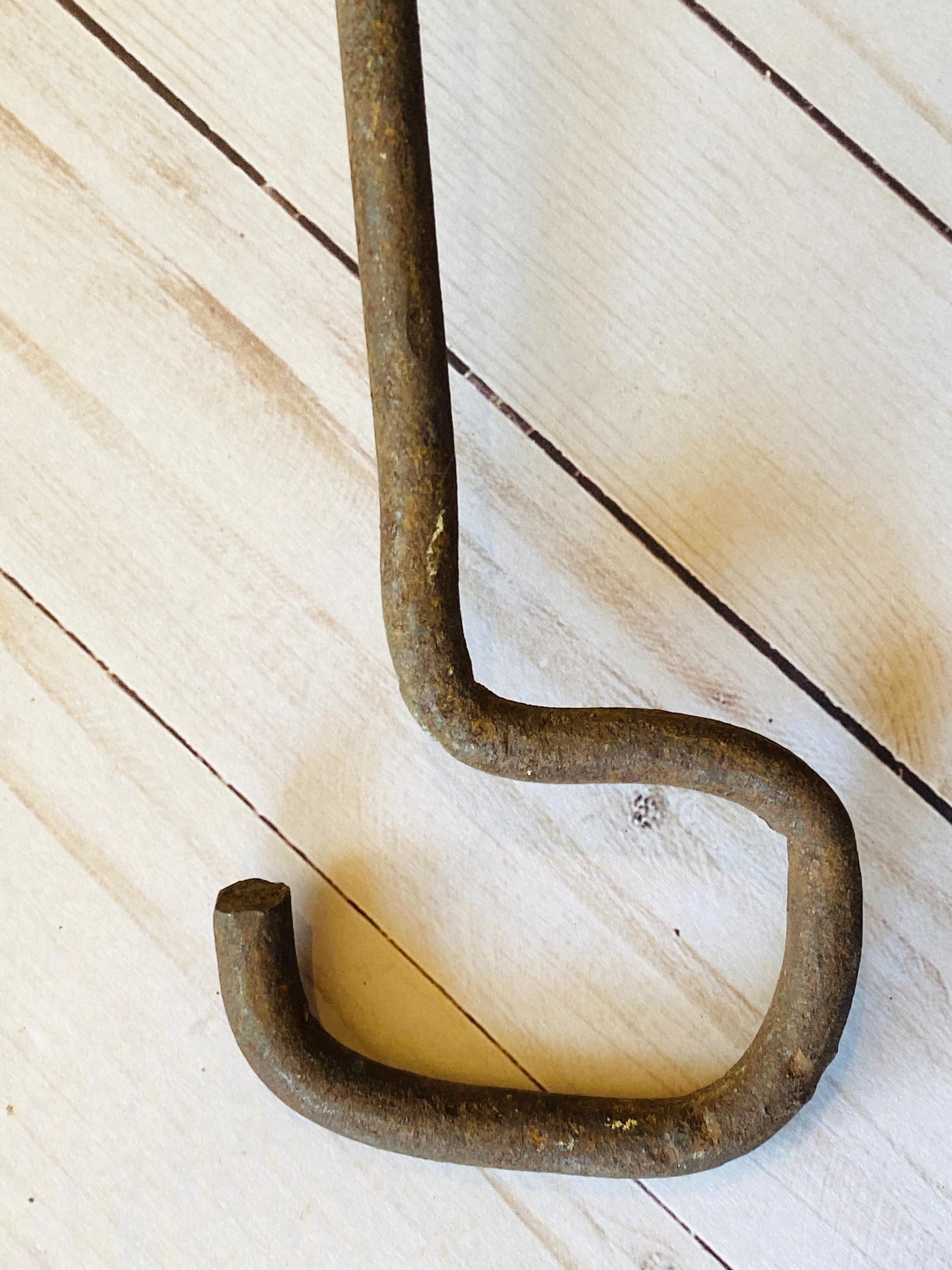 Antique Forged Iron Hay Hook: Rustic Farmhouse Decor - Etsy