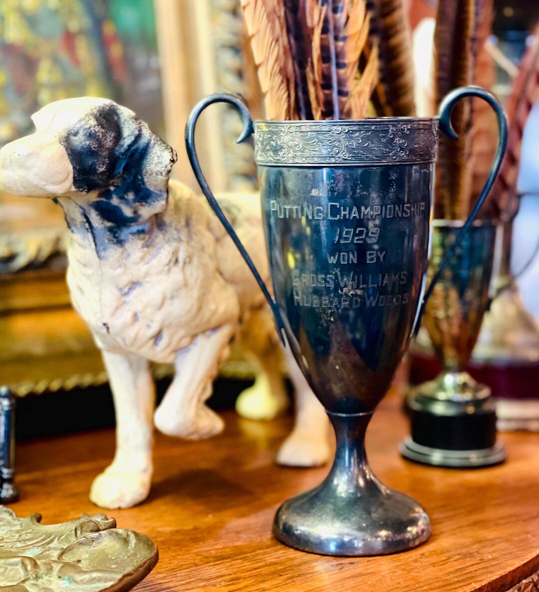 Antique Silver Plate 1920s Putting Championship Trophy, Loving Cup ...
