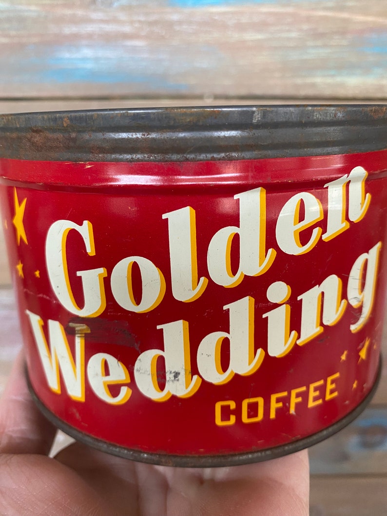 1940s Golden Wedding Coffee Tin - Retro Kitchen, Coffee Bar Decor - Etsy