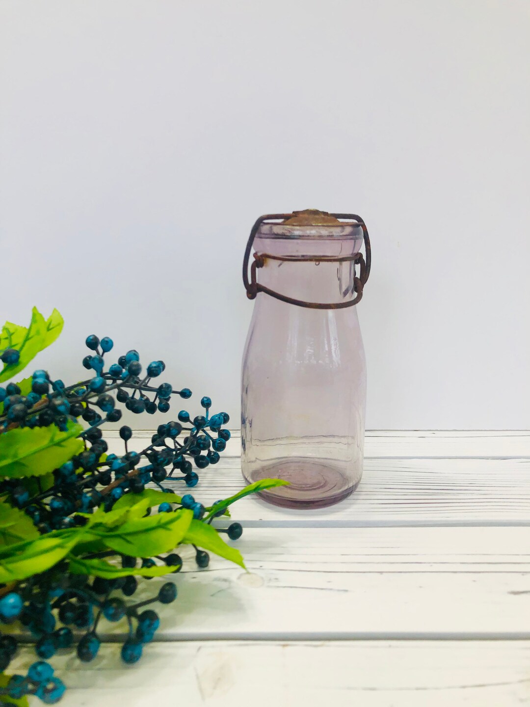 Antique 1900s Sun Purple Glass Milk Bottle With Metal Lid - Etsy