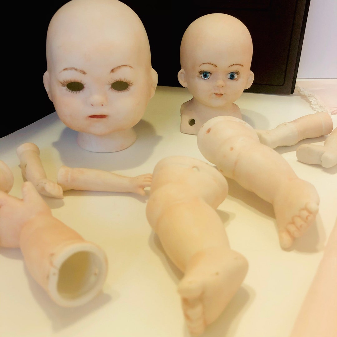 Hand Painted Porcelain Doll Parts: Artist Signed Seto, German Antique ...