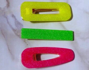 Neon Hair Clips - Etsy