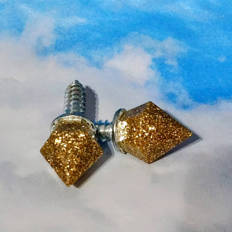 Gold Glitter Resin Spike License Plate Frame Screws Girly - Etsy