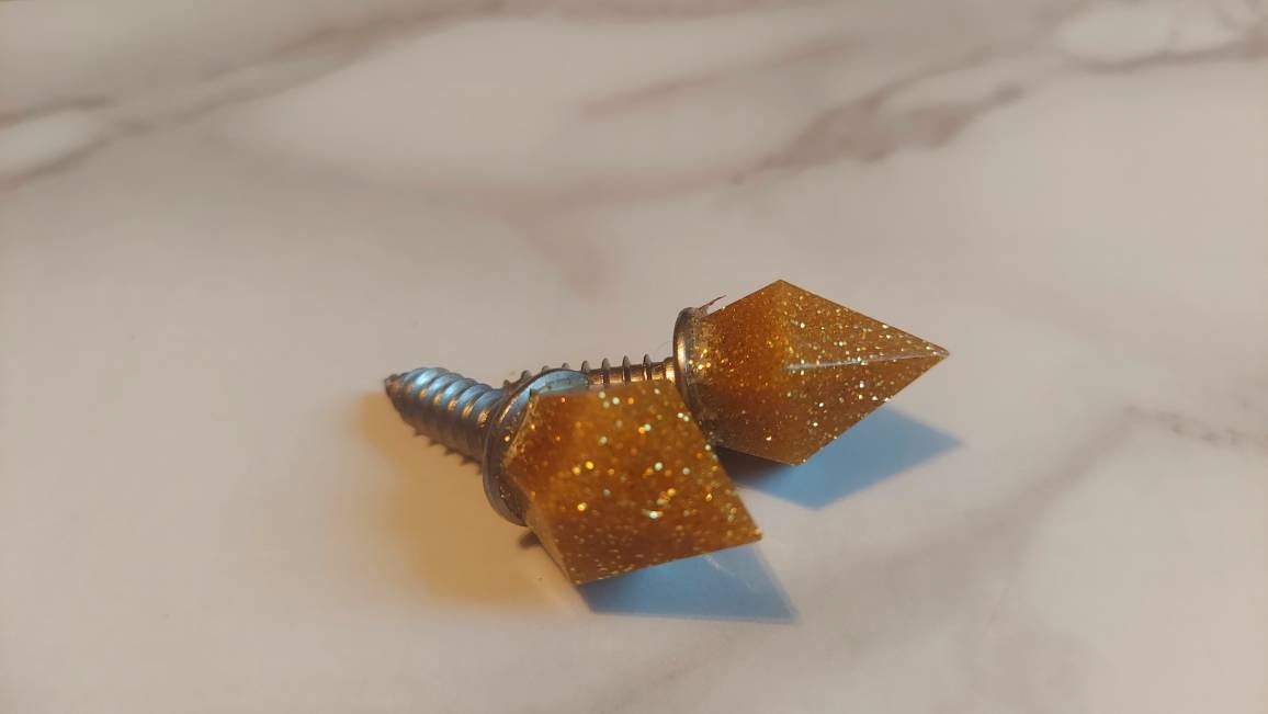 Gold Glitter Resin Spike License Plate Frame Screws Girly - Etsy