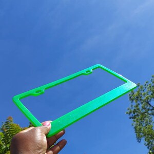 Pretty Resin Neon Green License Plate Frame for Women Bright Glitter ...