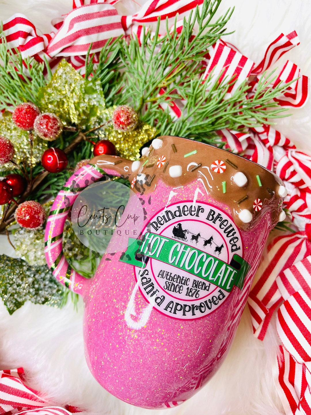 16oz Holiday Glitter Coffee Hot Chocolate Mug With Lidcoffee Lover ...
