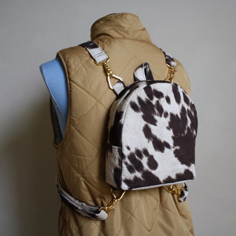 Mini Convertible Adjustable Backpack fake/faux Synthetic | Etsy