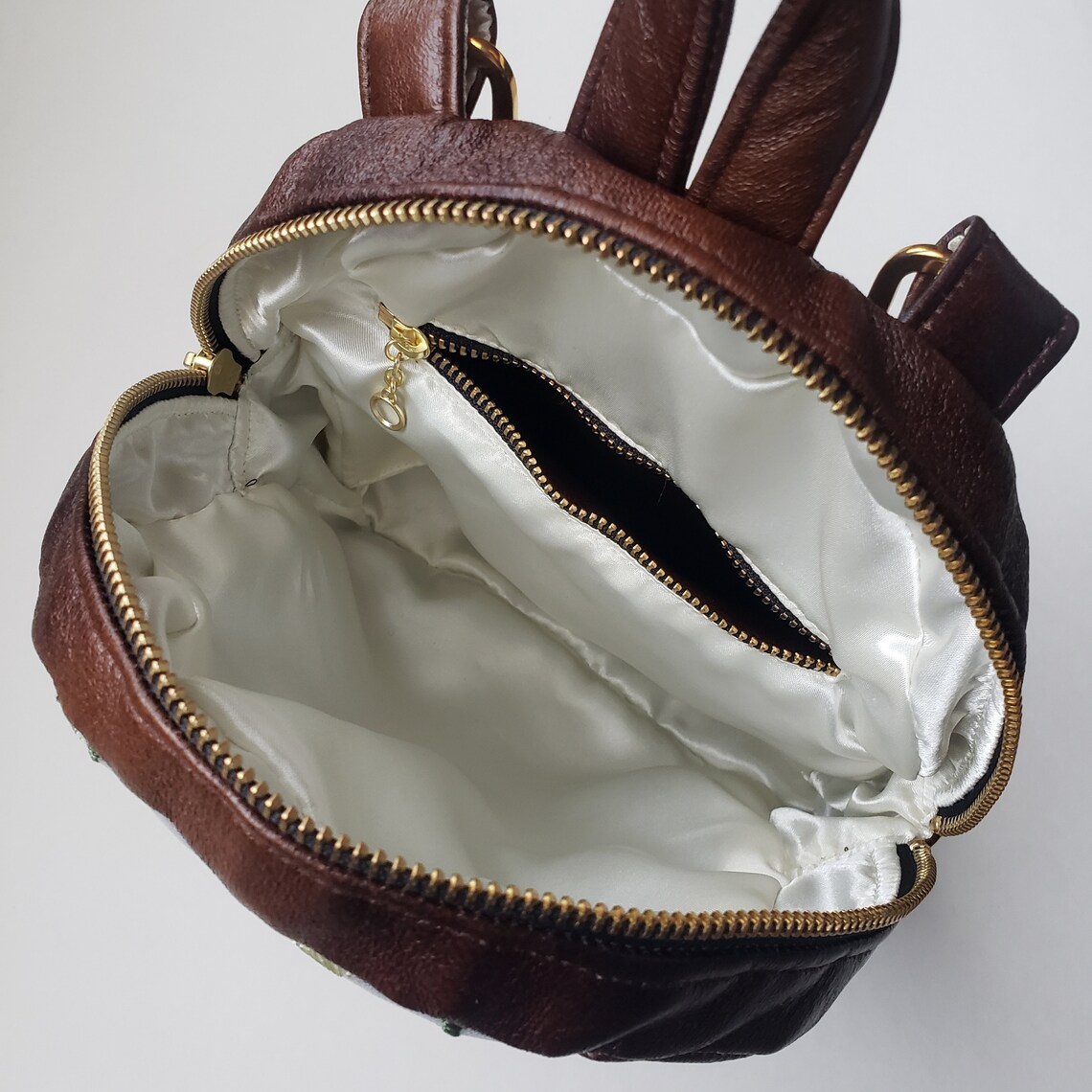 Mini Convertible + Adjustable Backpack (herringbone Brown Faux ...