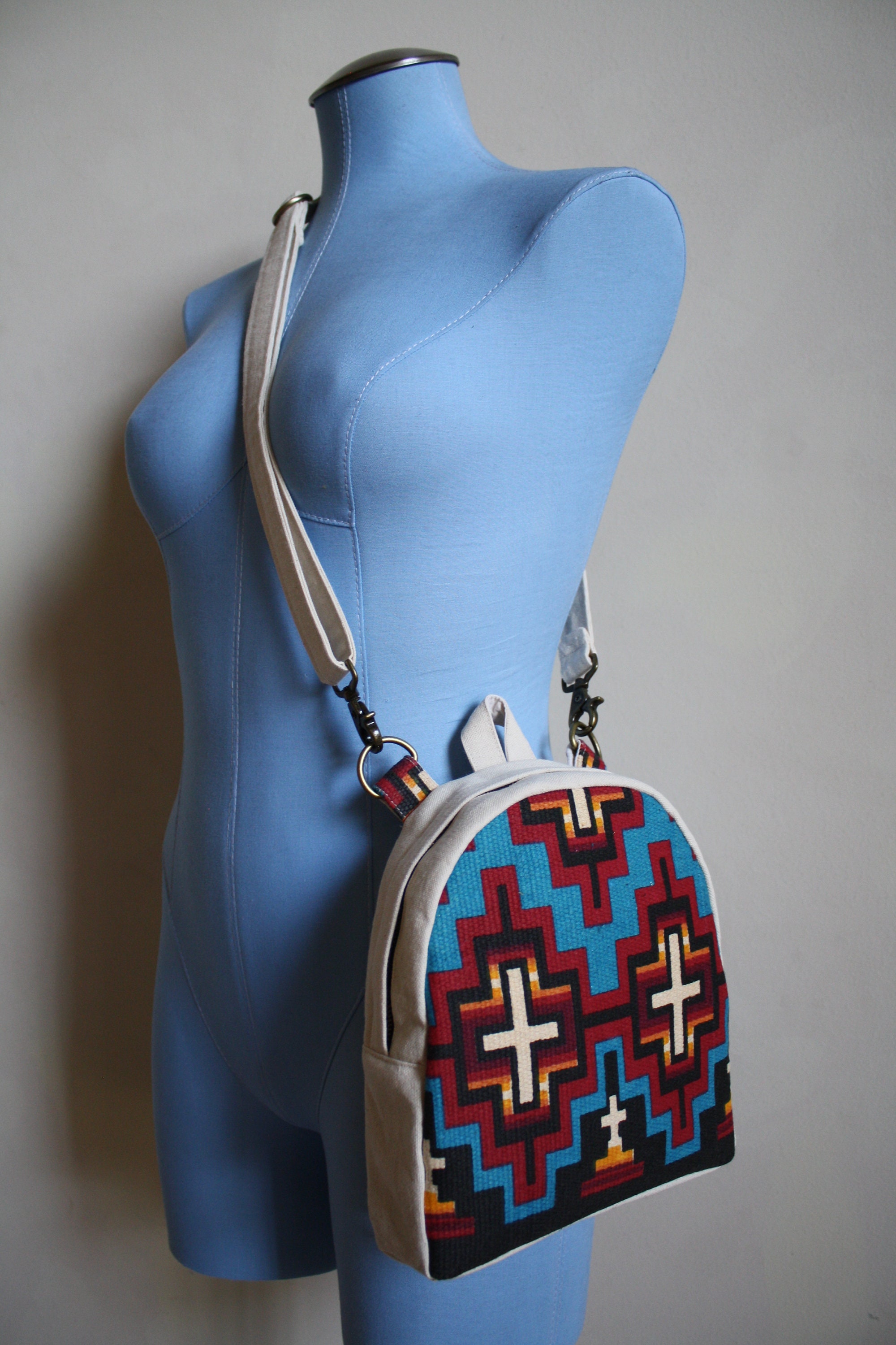 Mini Convertible Adjustable Backpack navajo/mexican Folk - Etsy