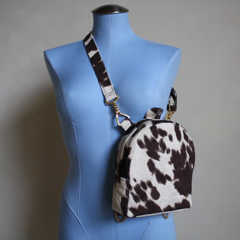 Mini Convertible Adjustable Backpack fake/faux Synthetic | Etsy