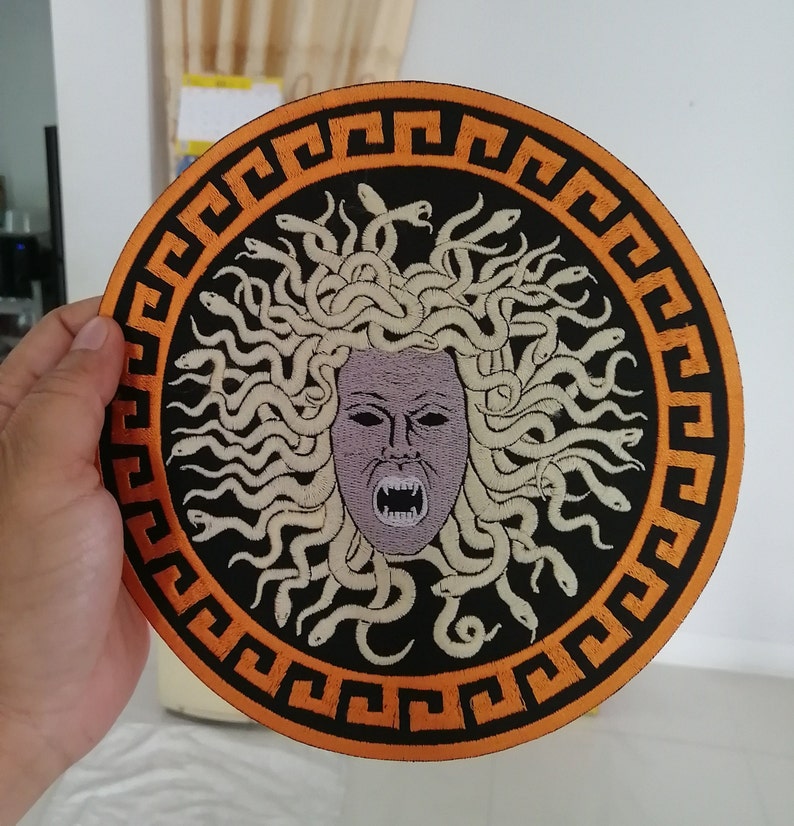 Medusa Devil Snake Head Greek Ancien Suymbol Embroidered Iron - Etsy