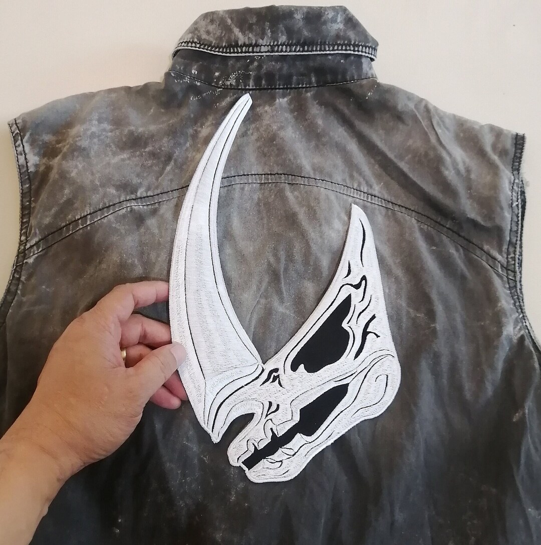 Large the Mudhorn Skull Mandalorian Djarin Grogu Star Wars Symbol Embroidered Iron-on Sew-on ...