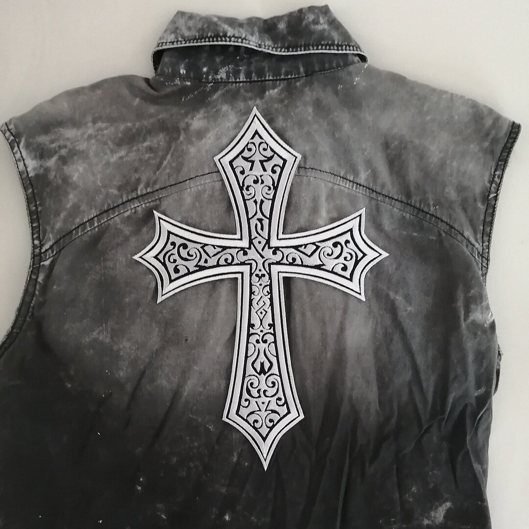 Crucifix of Jesus Christ Art Cross God Symbol Embroidered Iron on Sew ...