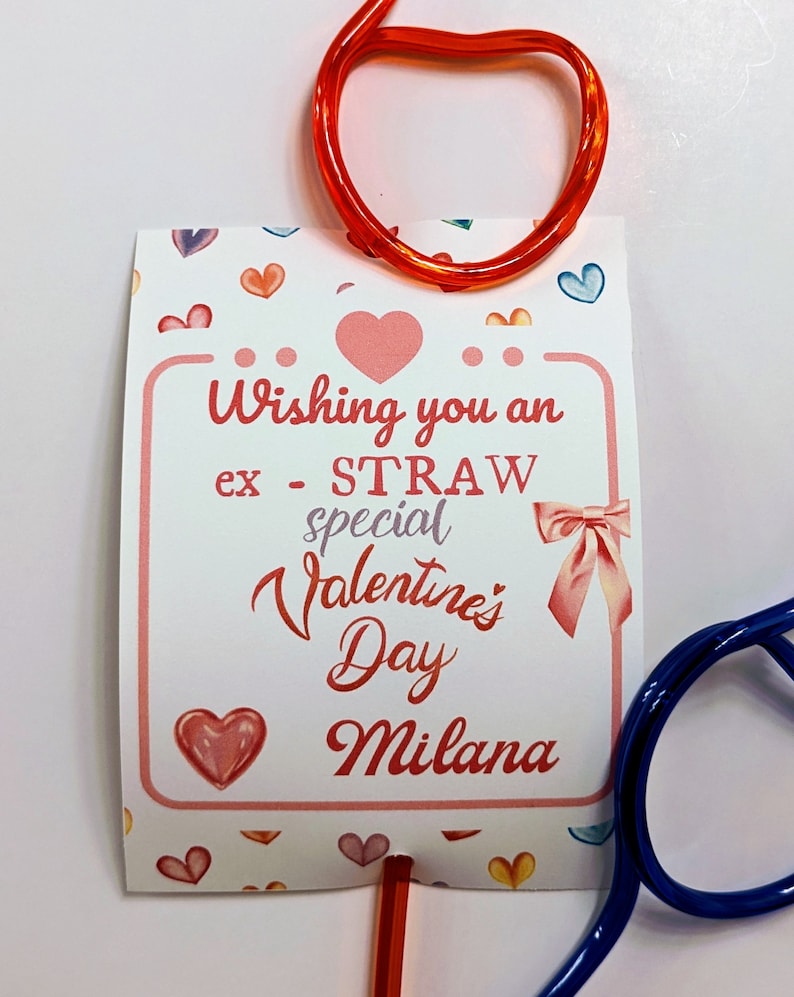 Personalized Valentine's Day Straws, School Exchange Favors - Etsy