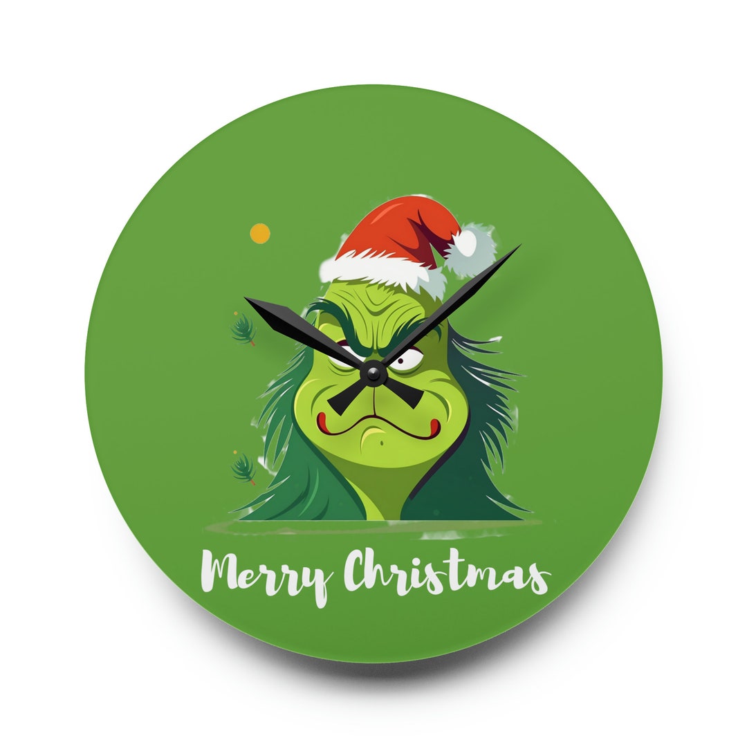 Grinch Christmas Decoration Acrylic Wall Clock / Grinch Theme Trending ...
