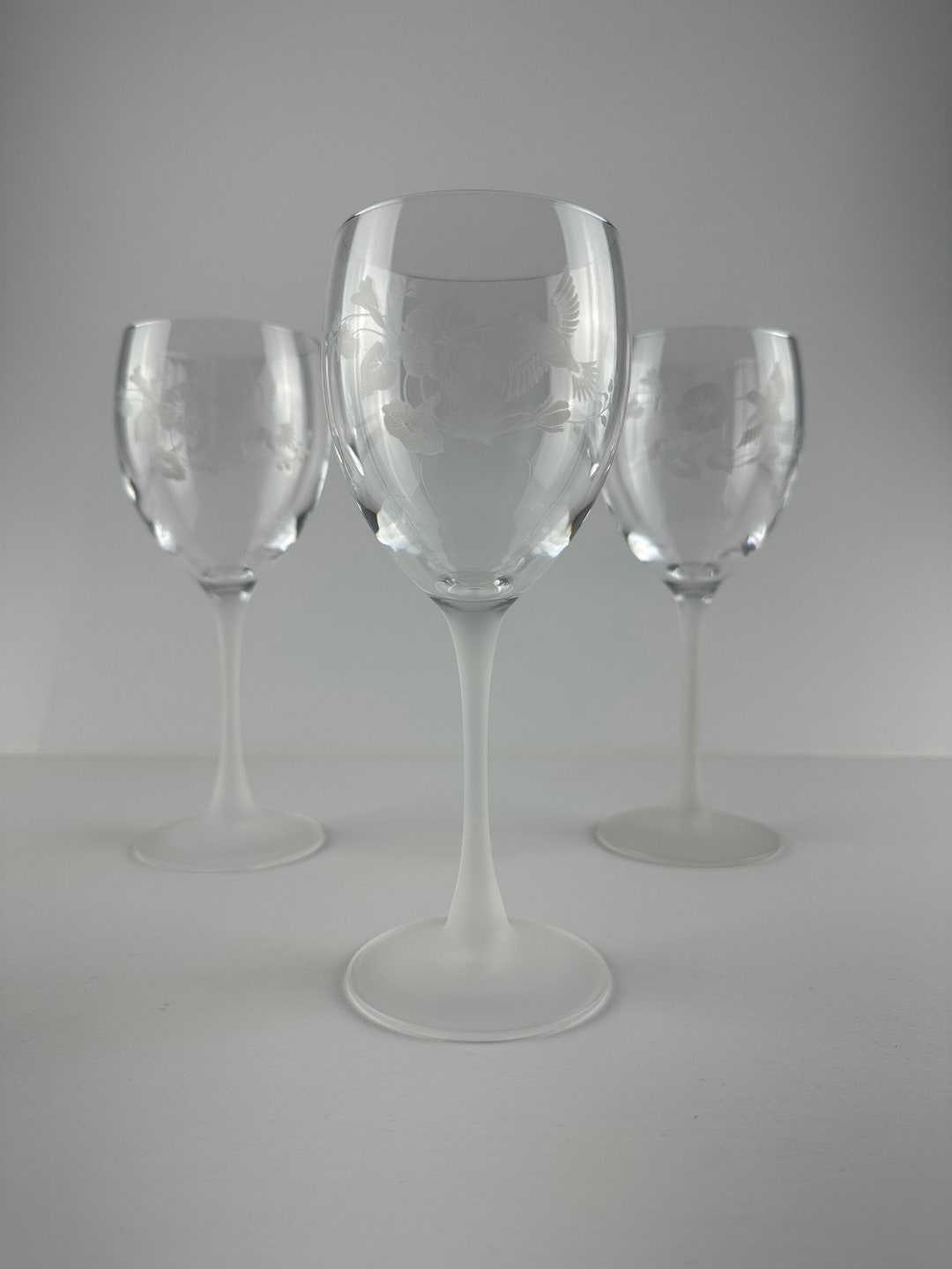 Vintage Avon Etched Hummingbird Leaded Crystal Water Goblet - Etsy