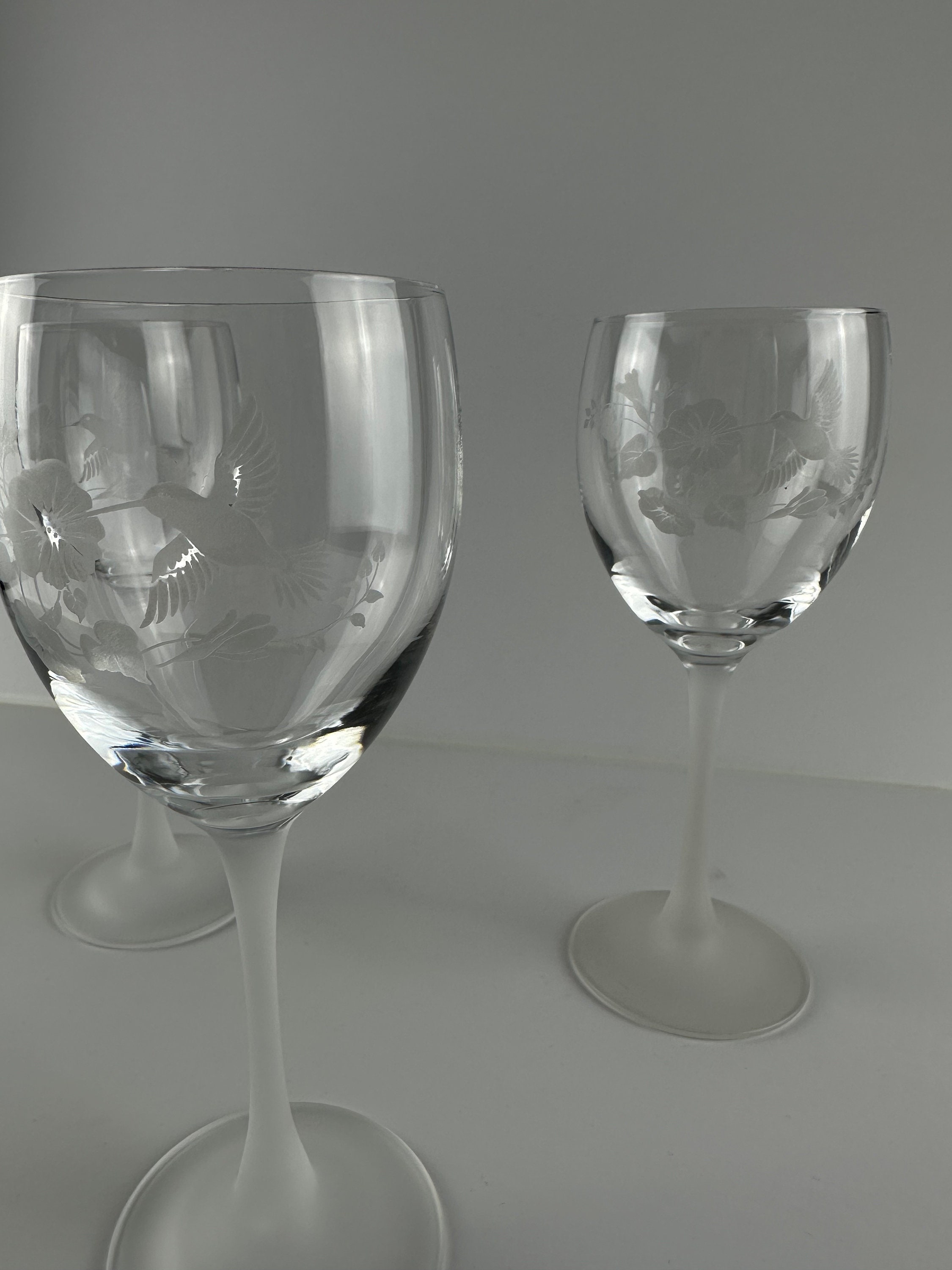 Vintage Avon Etched Hummingbird Leaded Crystal Water Goblet - Etsy