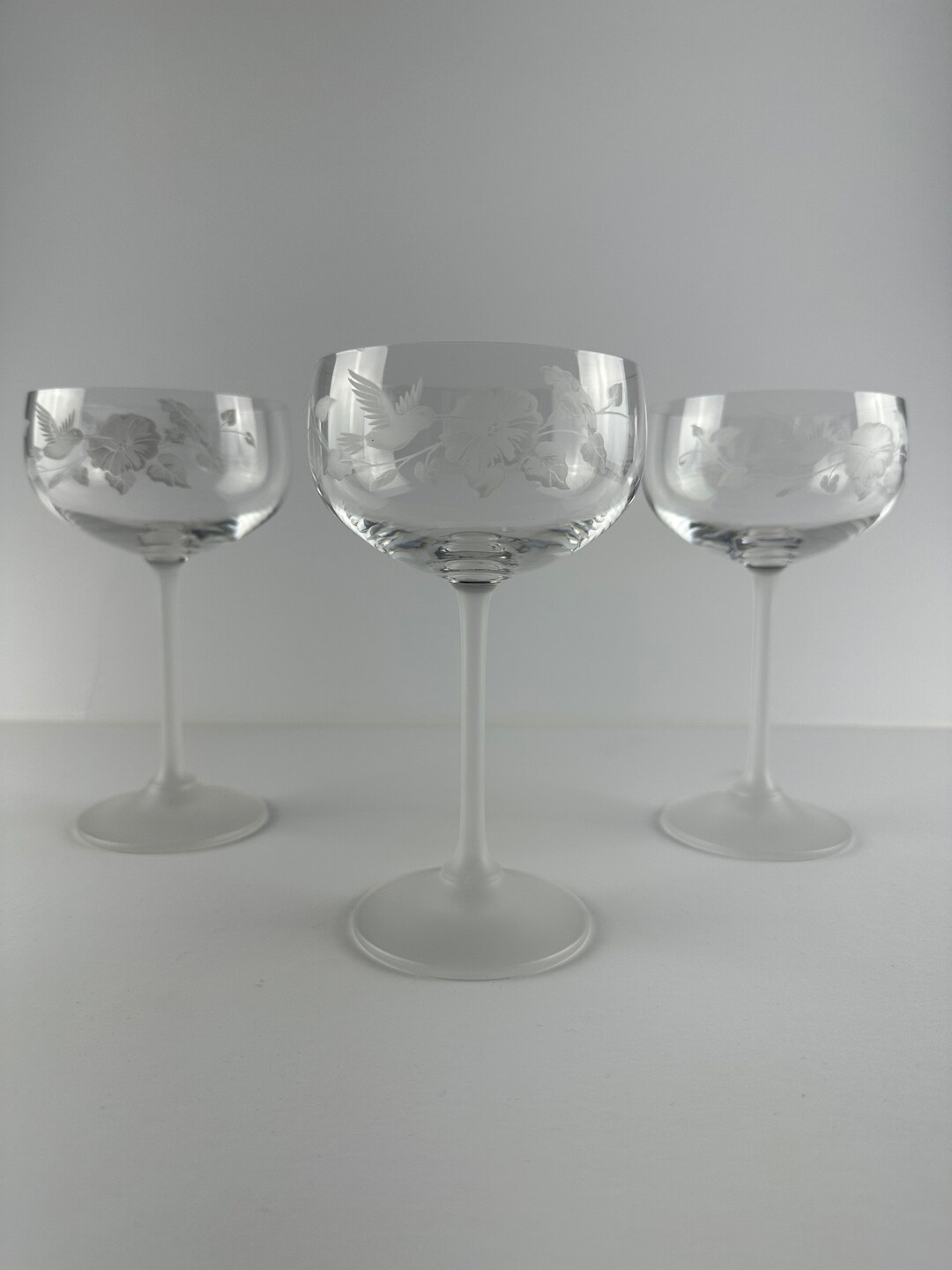 Vintage Avon Etched Hummingbird Leaded Crystal Champagne Glass - Etsy