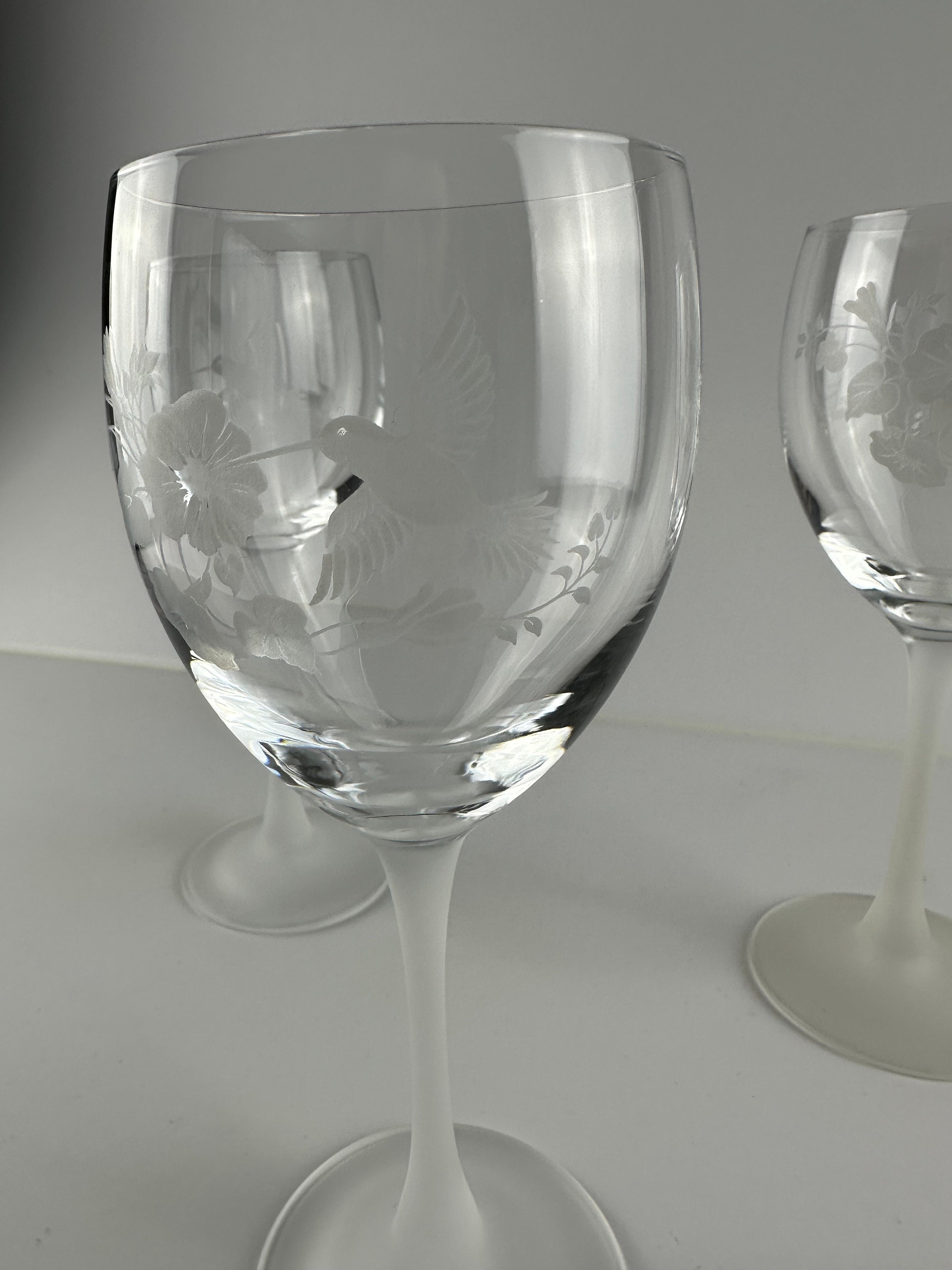 Vintage Avon Etched Hummingbird Leaded Crystal Water Goblet - Etsy