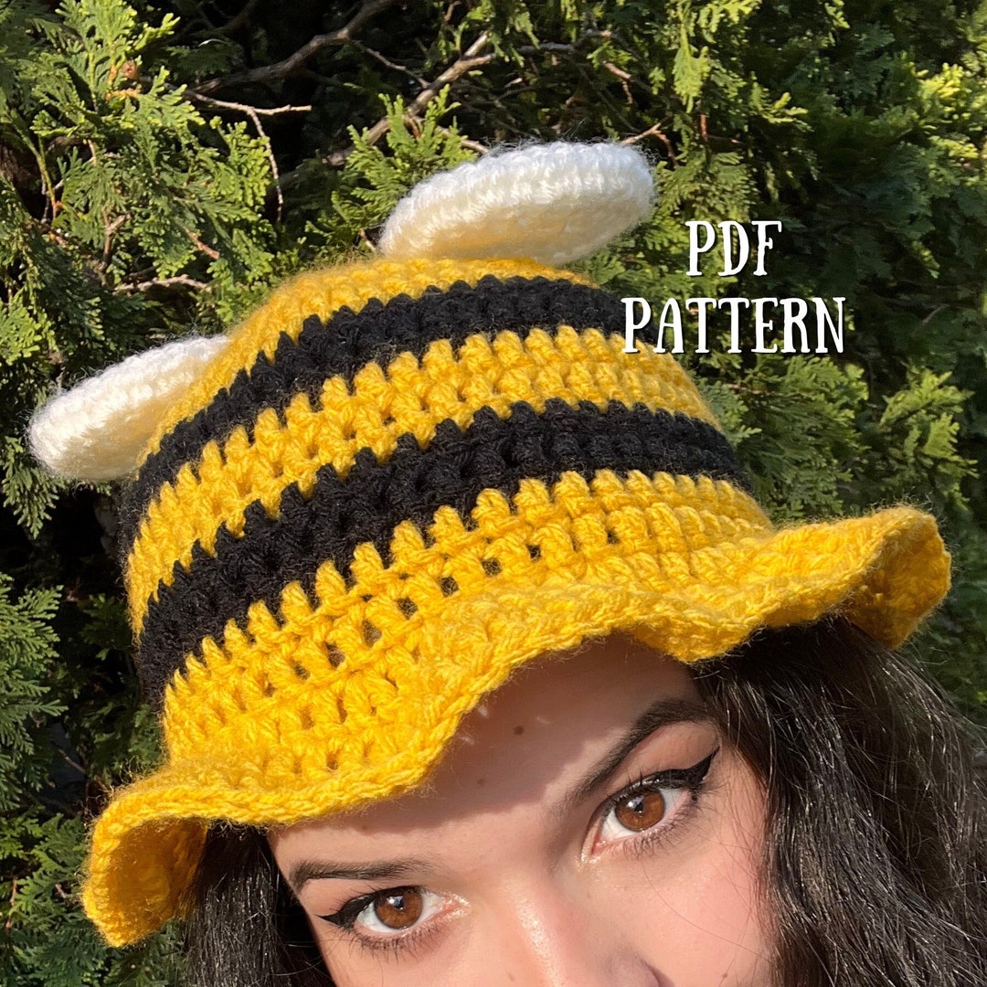 PDF Bumblebee Bucket Hat Crochet PATTERN | Handmade Bee Hat With Frilly ...