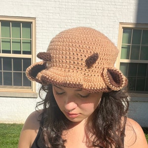 PDF Crochet Cow Hat PATTERN | Handmade Cow Bucket Hat With Ears and ...