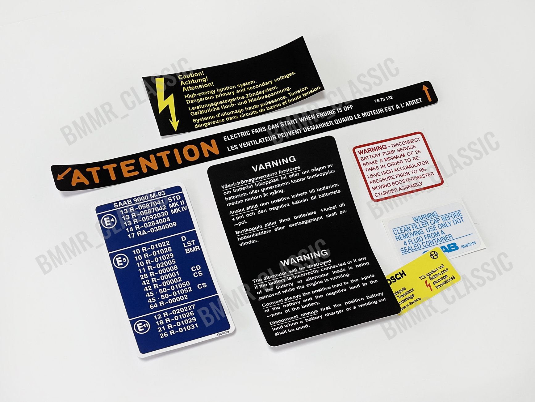 Stickers Set Early Saab 9000 Info Engine Bay Restoration Decal - Etsy