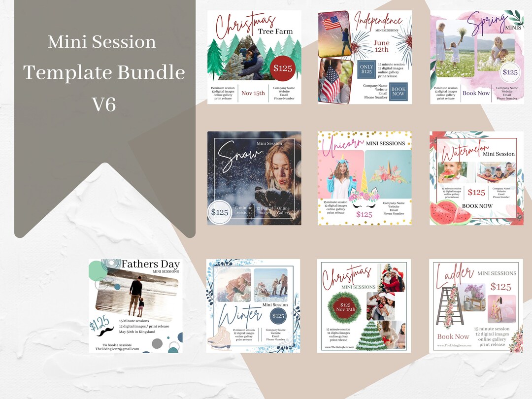 Mini Session Templates Bundle V6 Photography Marketing - Etsy