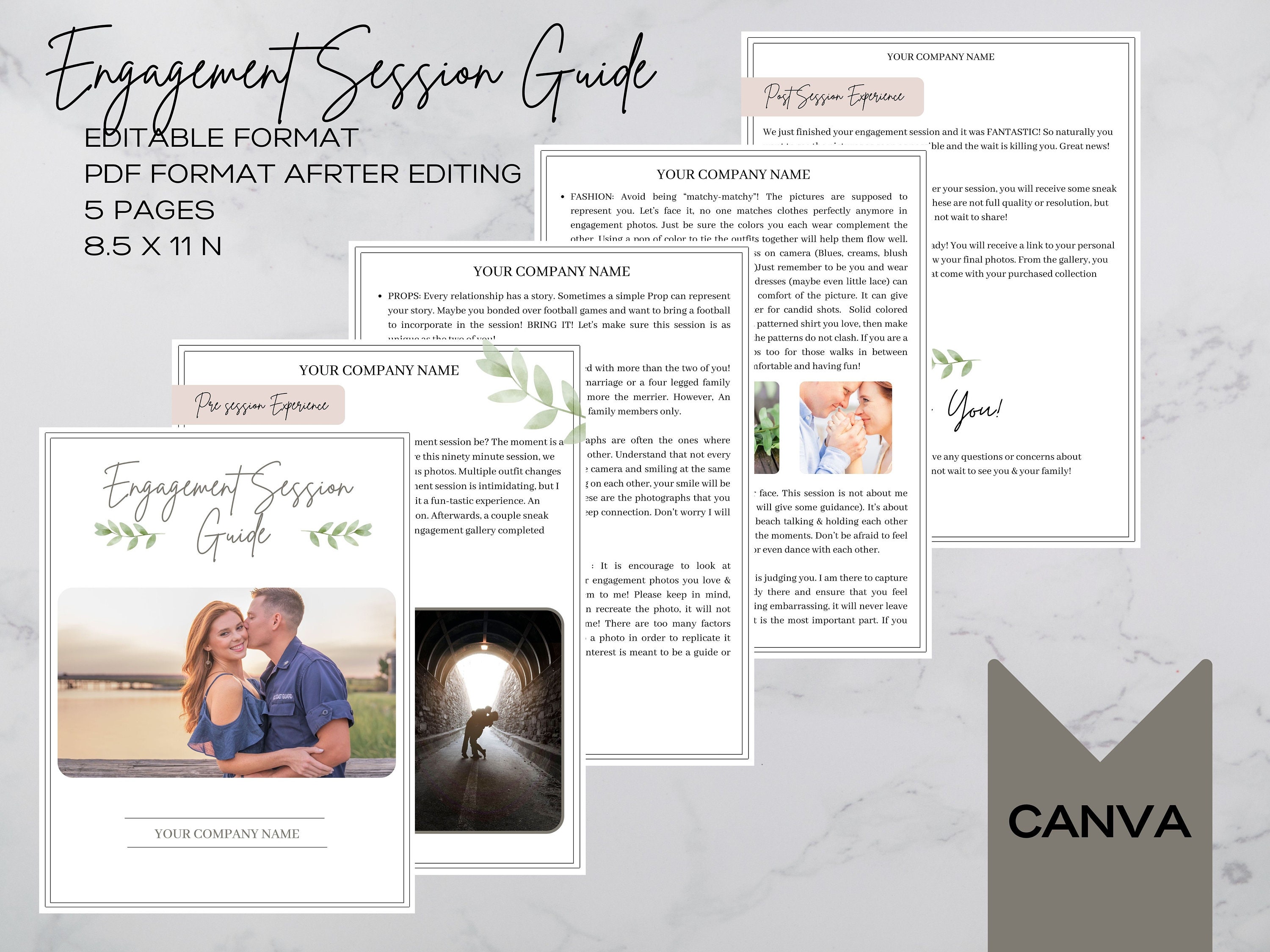 Photography Client Engagement Session Guide, Editable Canva Template ...