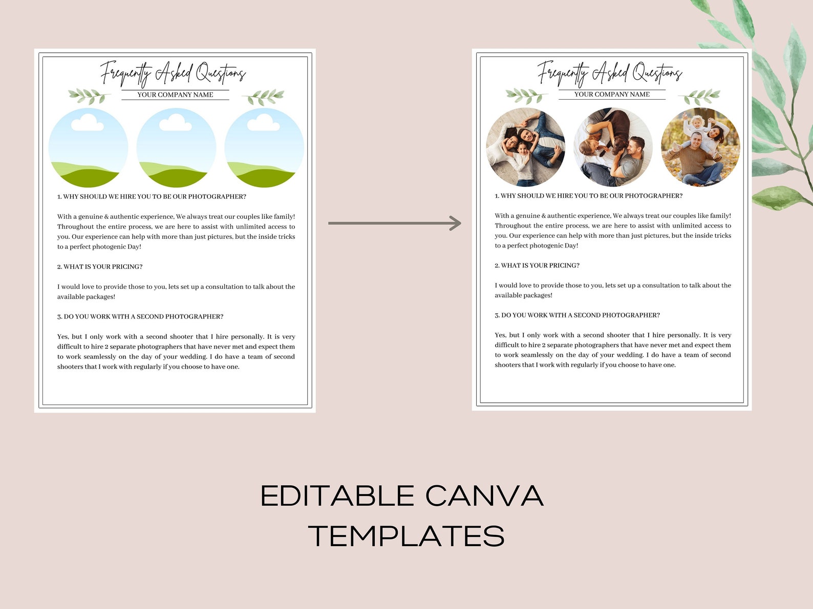 Photography FAQ Guide Template Editable Canva Template - Etsy