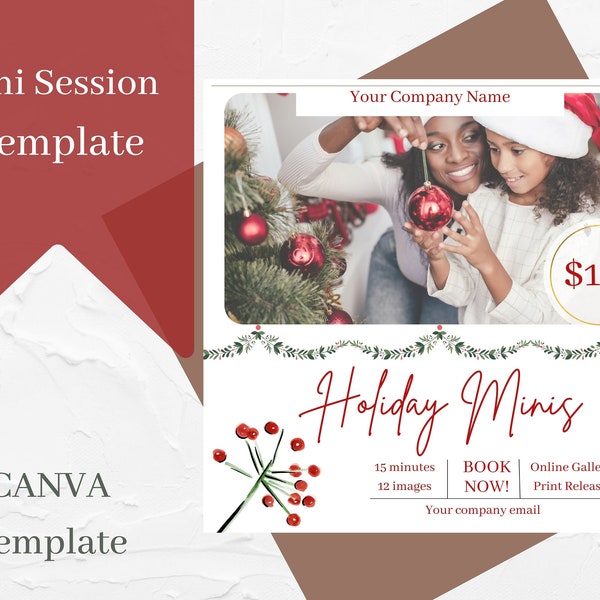 Christmas Mini Session Template - Etsy