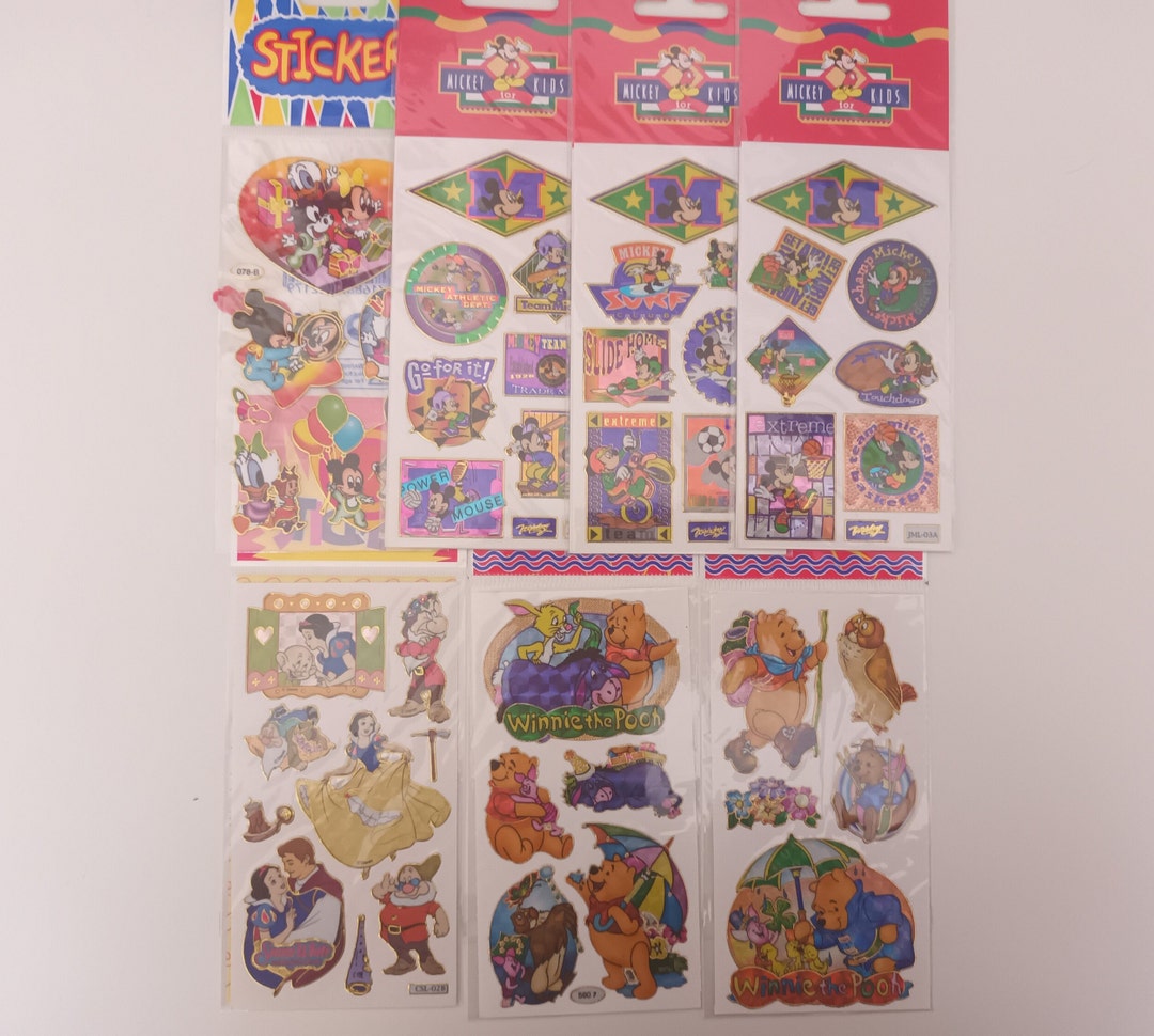 Lazer Sticker Sheet Disney Mickey Mouse Winnie the Pooh Snow White ...