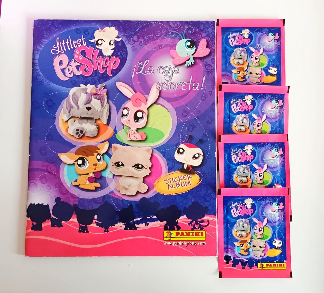 LPS Littlest Pet Shops Panini Sticker Album and 4 Unopened Trading Card ...