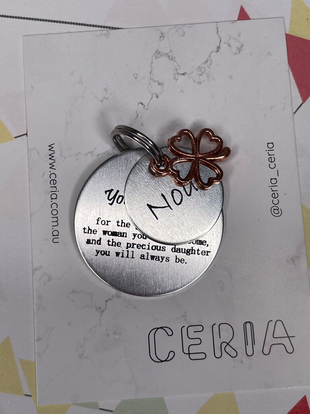 Personalised Messages Key Ring for Daughter, Keyring, With Charm - Etsy ...