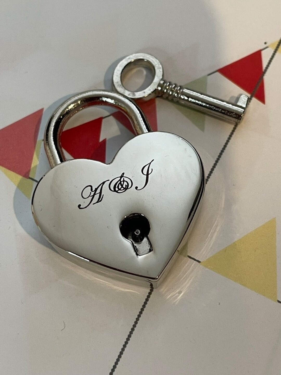 Custom Personalised Engraved Love Lock, Heart-shaped Padlock With Key ...