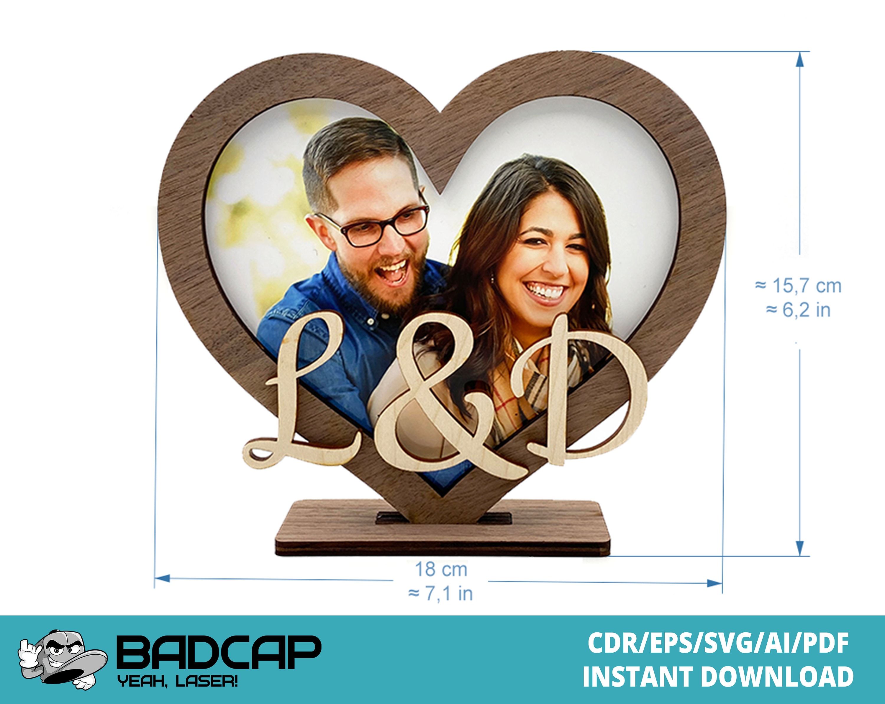 Heart Frame Template for Laser Cut All Letters Included - Etsy