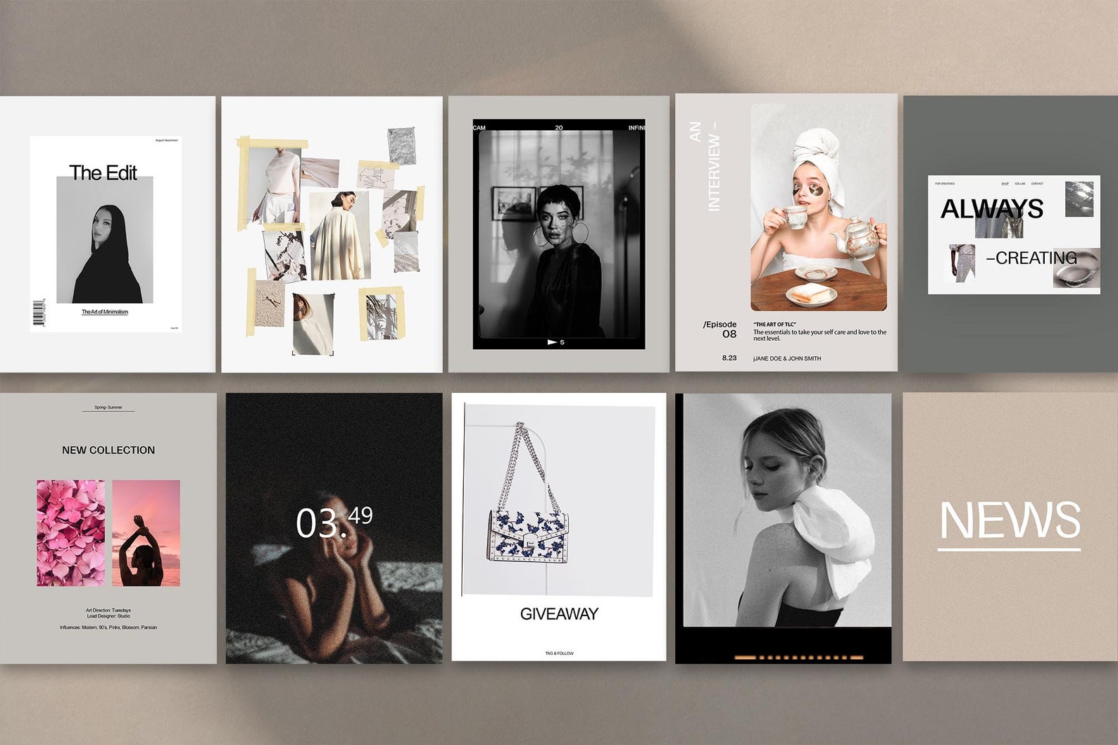 Instagram Fashion Style Blogger Templates. Instagram Template. Modern ...