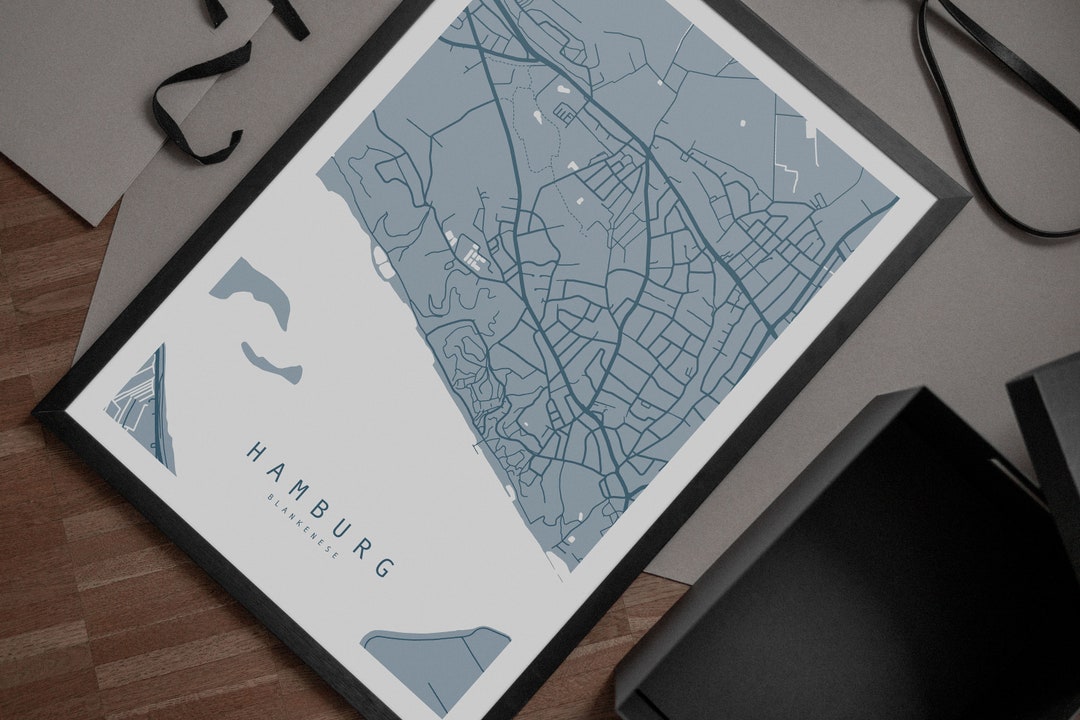 Personalizable City Map Poster Hamburg Blankenese . City Map Hamburg ...