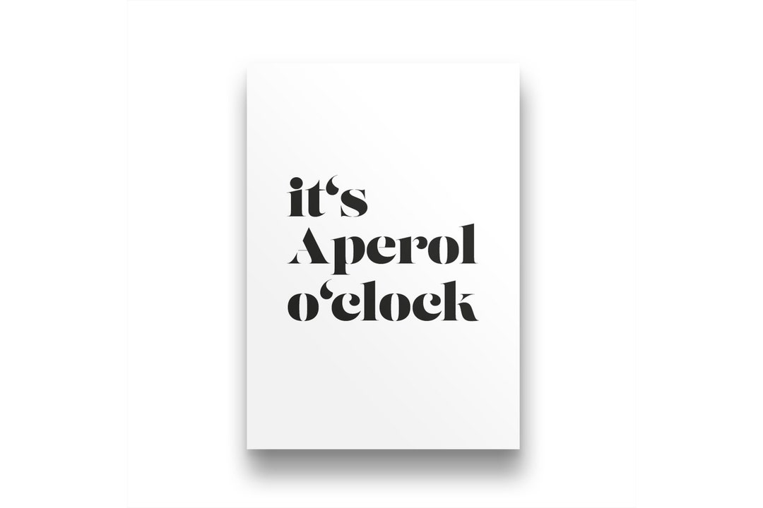 It's Aperol O'clock Quote Poster Kitchen - Etsy