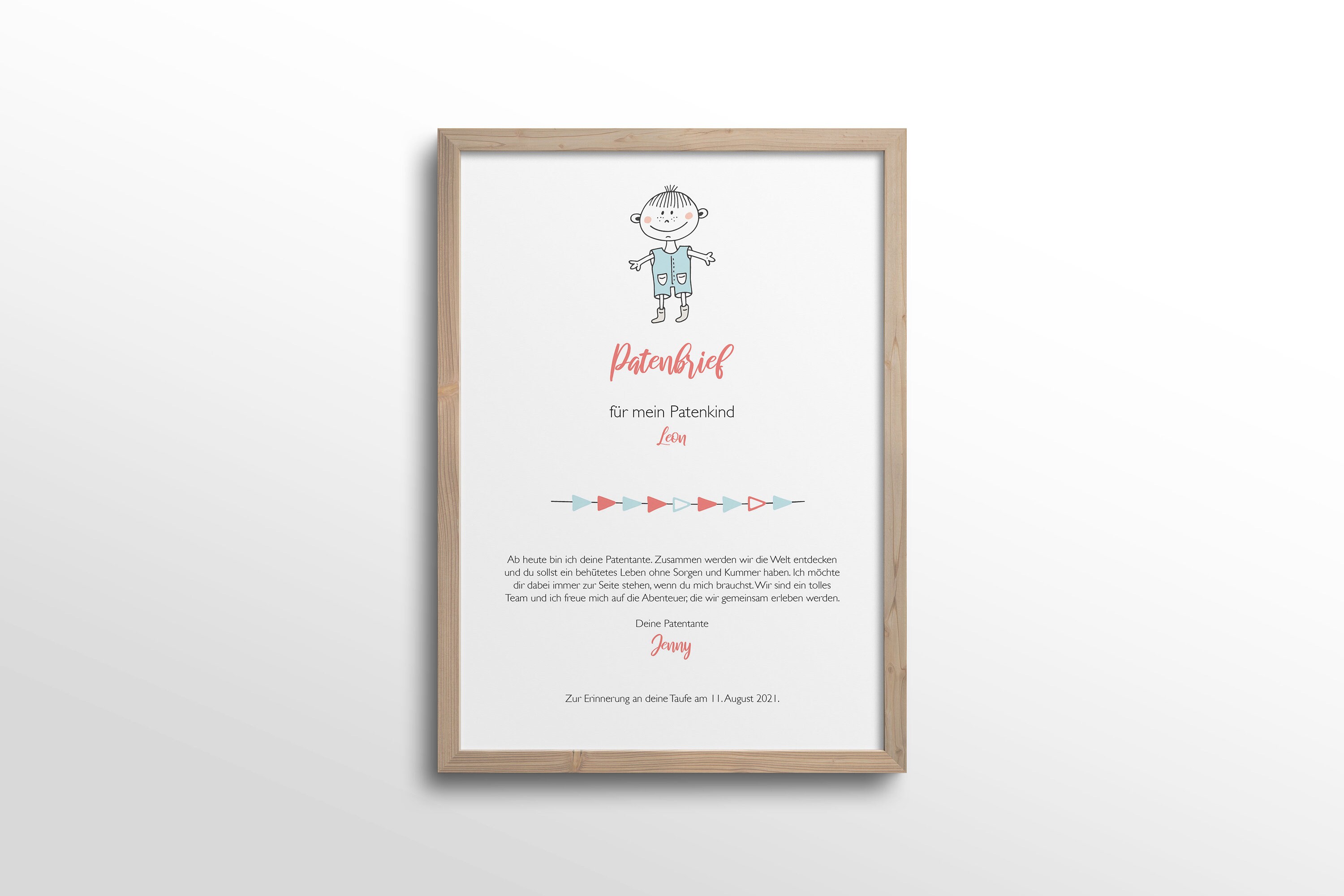 Godparent Letter for Boys . Personalized Godparent Letter . Baptism ...