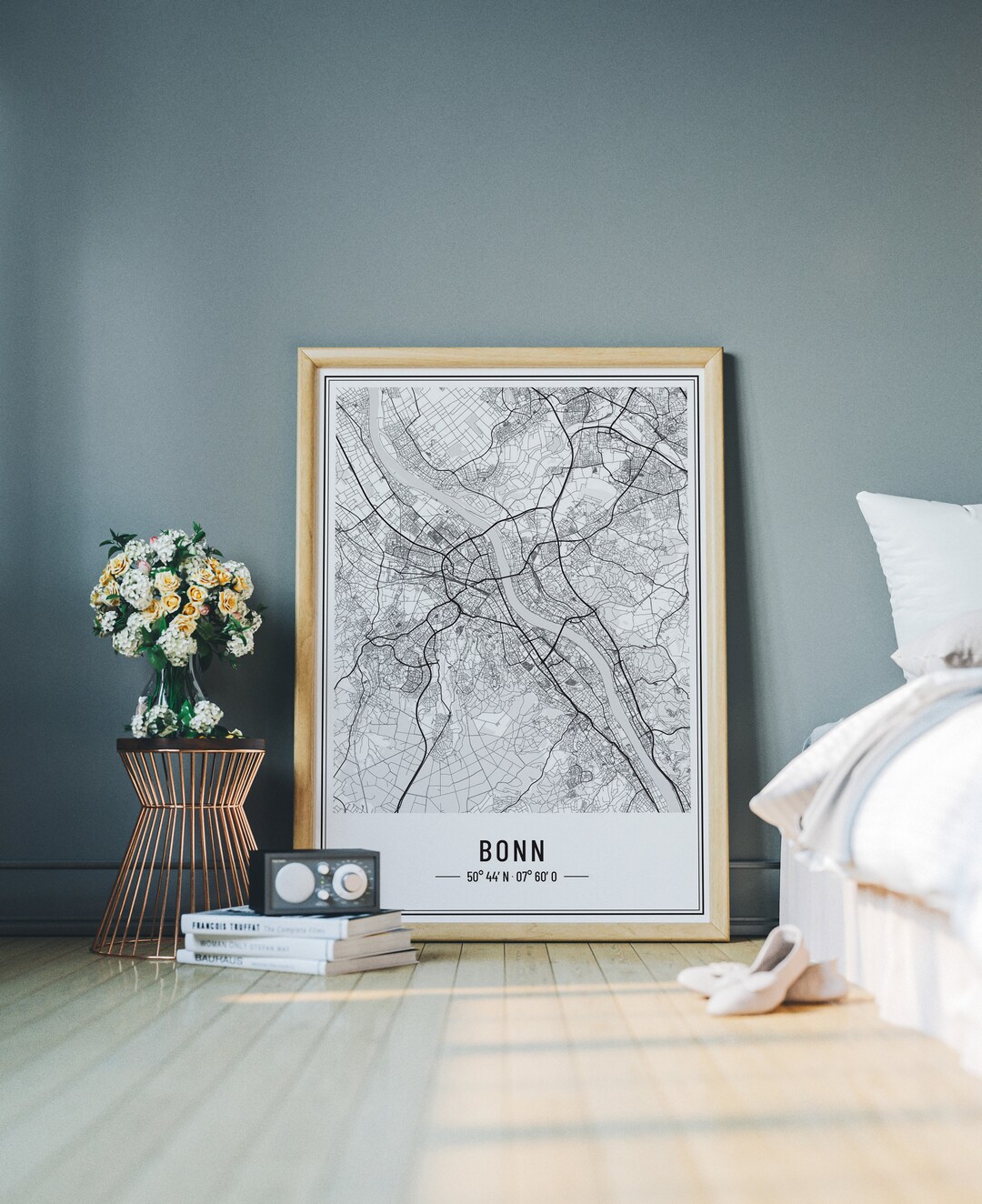 Bonn Poster | Personalized Bonn City Map | Bonn Picture | Coordinate ...