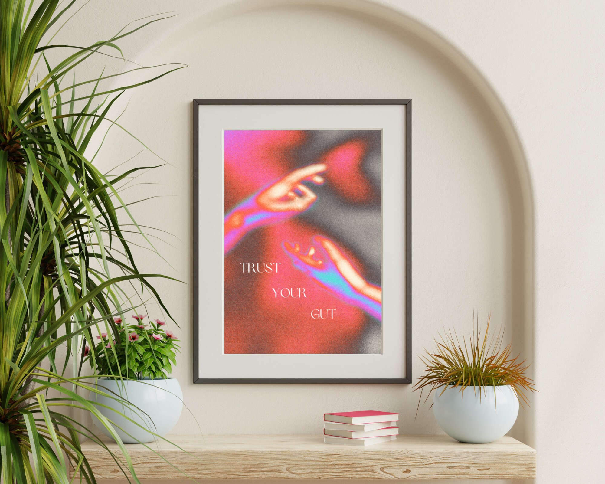 TRUST YOUR GUT Printable Poster, Digital Art Poster With Hands Reaching ...