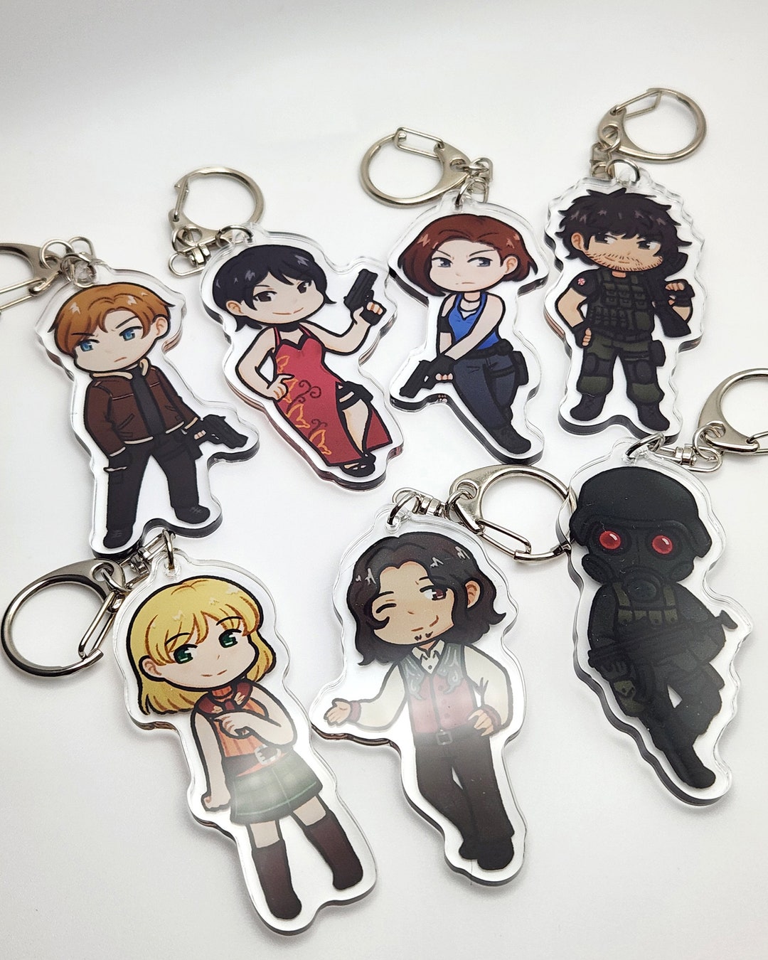 RE Acrylic Charms Keychains DISCONTINUING Leon, Ada, Jill, Carlos ...