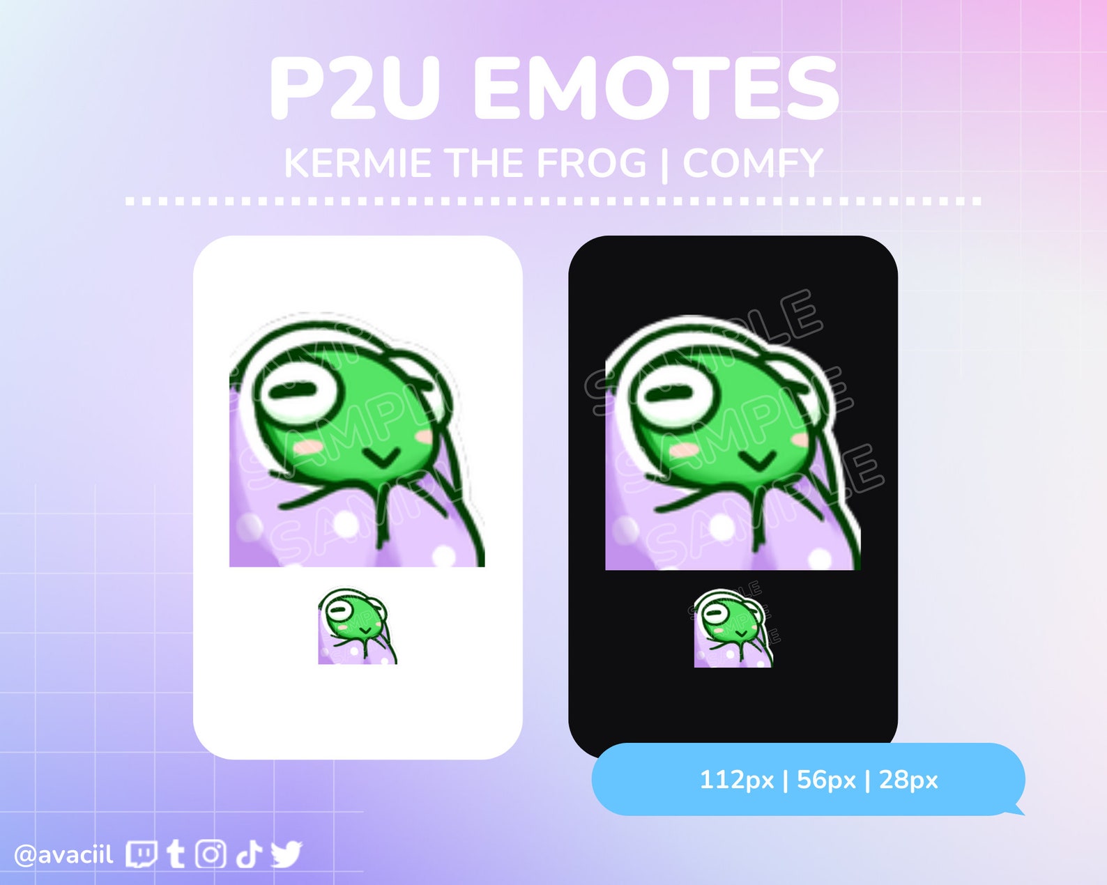 Kermit the Frog Cute Comfy Emote Twitch Discord Youtube - Etsy