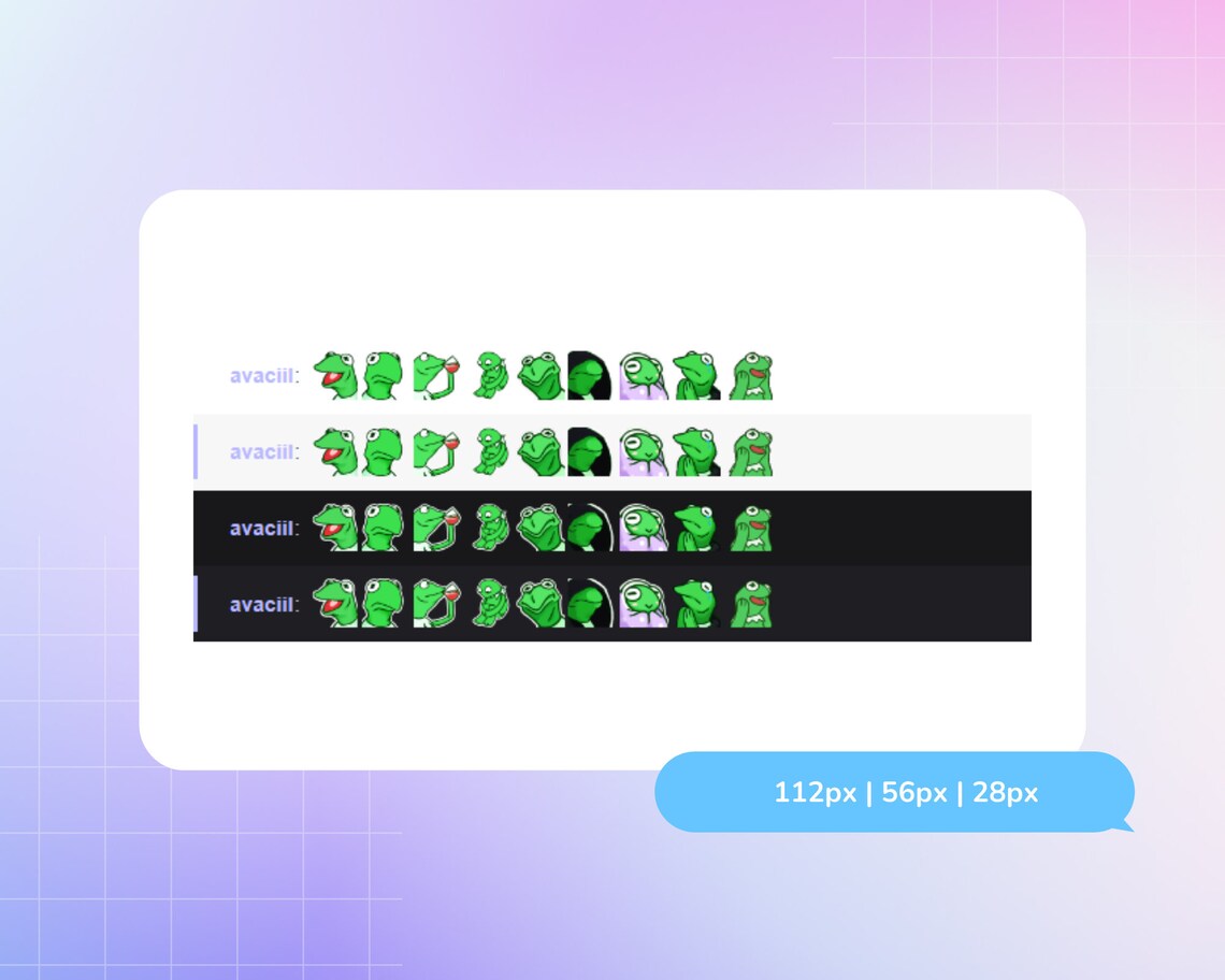 Kermit the Frog Cute and Meme Static and Animated Emotes (set of 9 ...