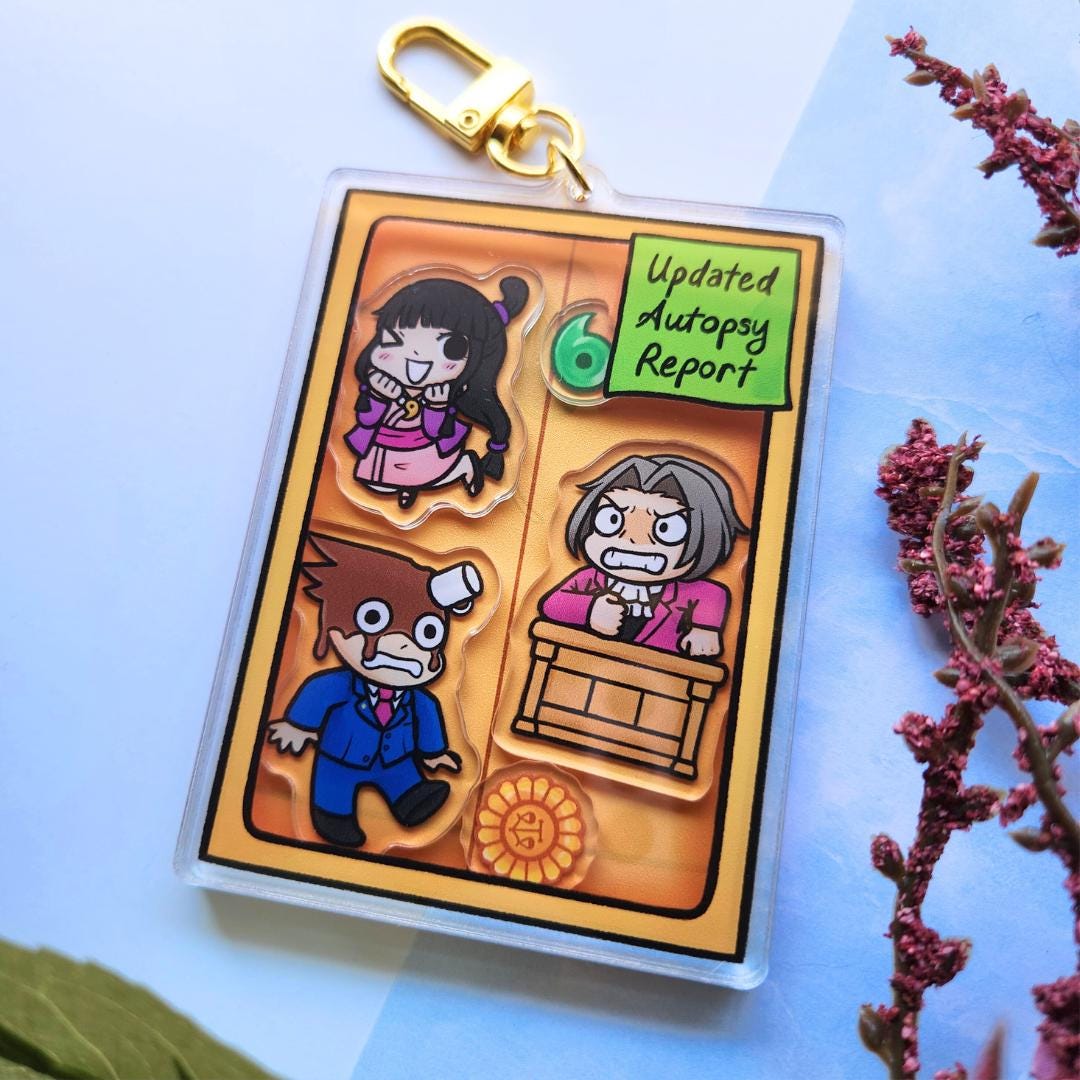 Ace Attorney Acrylic Shaker Charm Keychain - Etsy