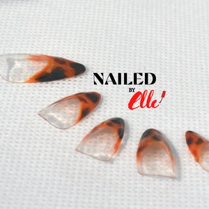 Tortoise Shell Nails French Tip Nails Press on Nails - Etsy