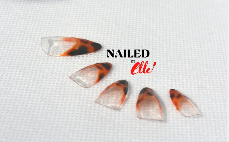 Tortoise Shell Nails French Tip Nails Press on Nails | Etsy