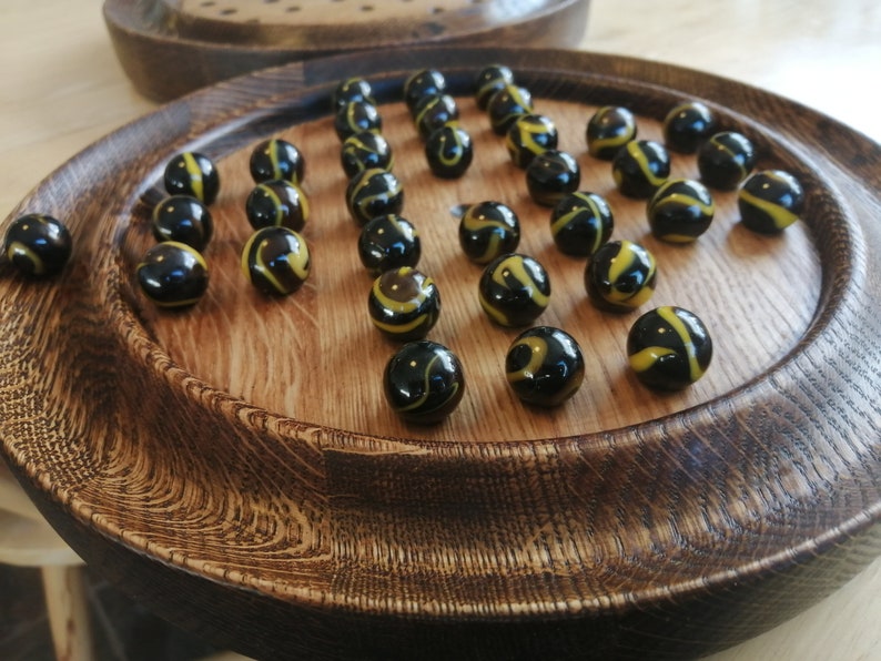 Hand Turned Reclaimed Oak Solitaire & Marbles no Oak Trees - Etsy