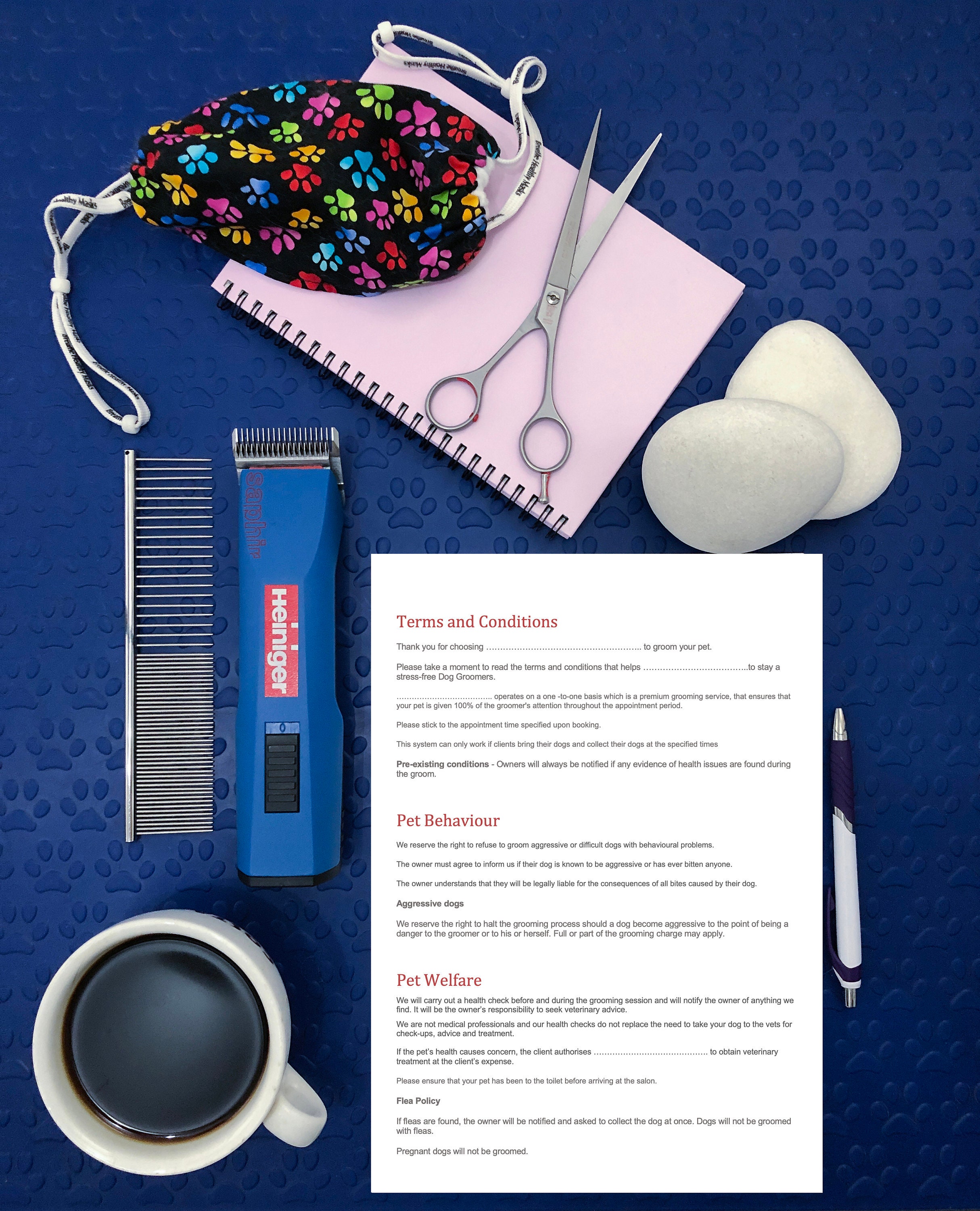 DOG GROOMING Salon Terms And Conditions Customer Contract A4 Etsy